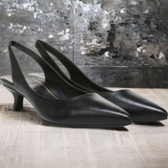 Vionic | Shoes | New Vionic Womens Ziva Leather Slingback Pump Kitten ...